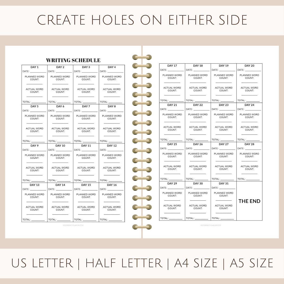 Writing Schedule Template | Writing Routine Planner | Daily Writing ...