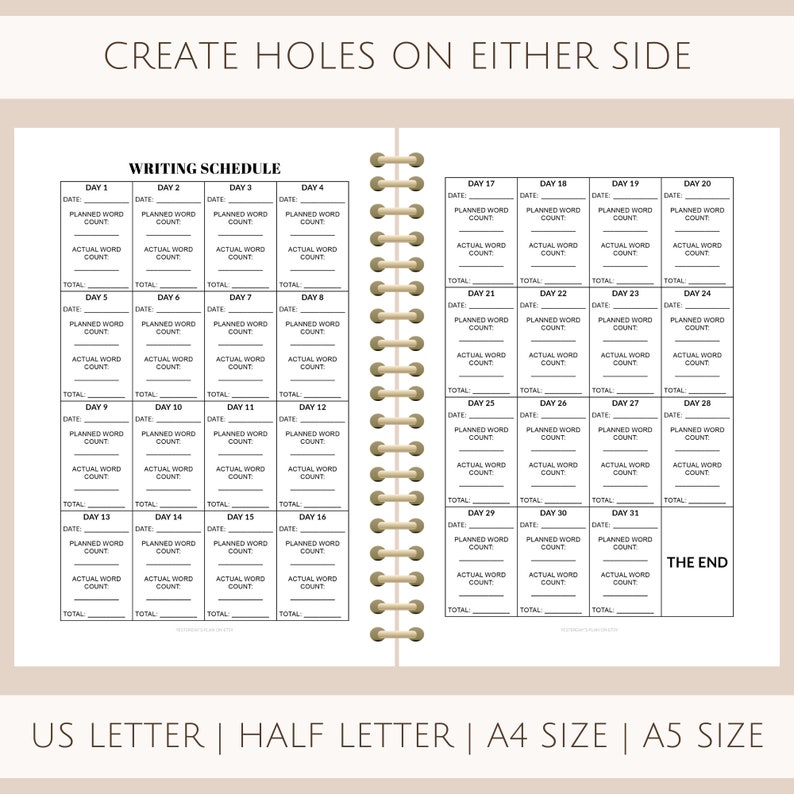 Writing Schedule Template | Writing Routine Planner | Daily Writing ...