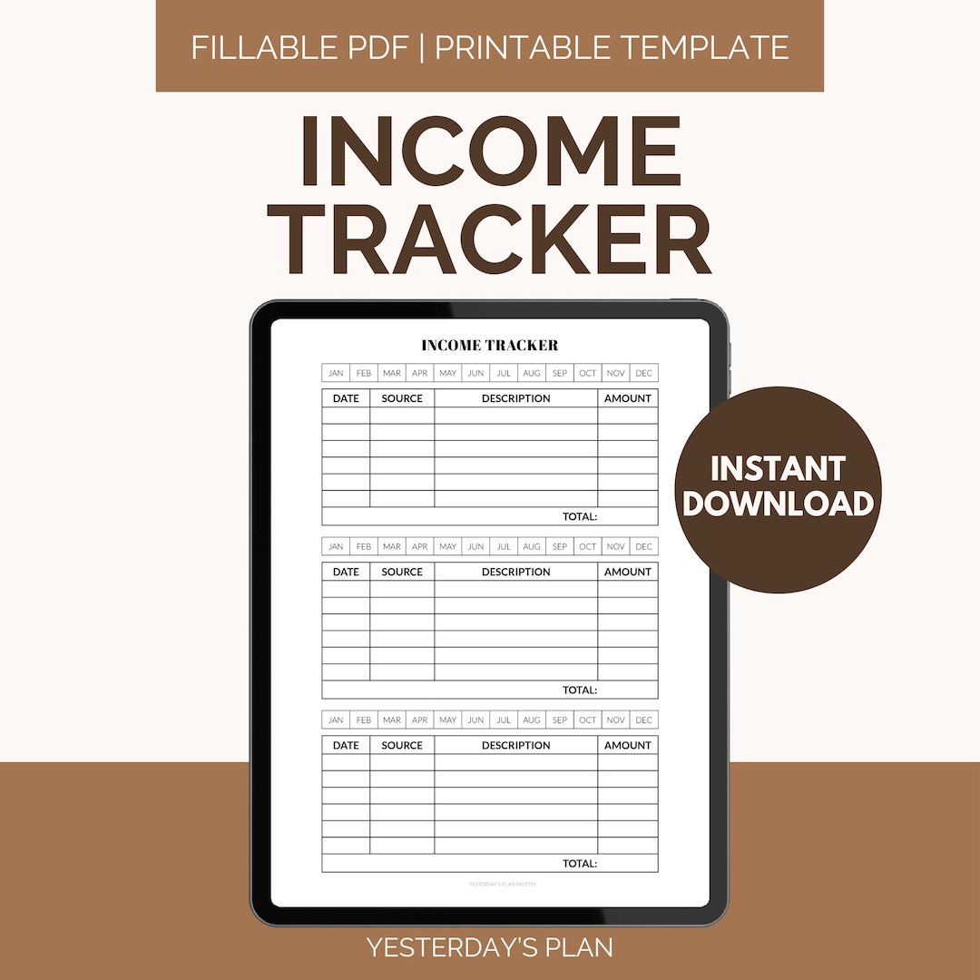 Income Tracker Template | Earnings Tracker | Revenue Tracker| Income ...