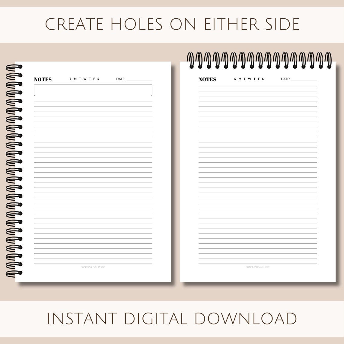 Lined Notes Page Printable | Note-taking Template | Notes Template ...