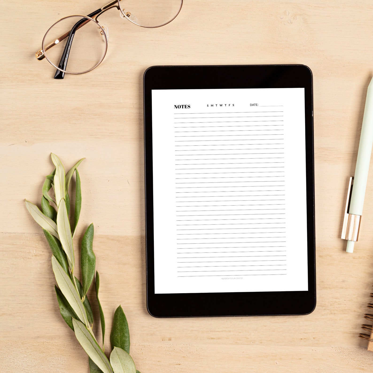 Lined Notes Page Printable | Note-taking Template | Notes Template ...