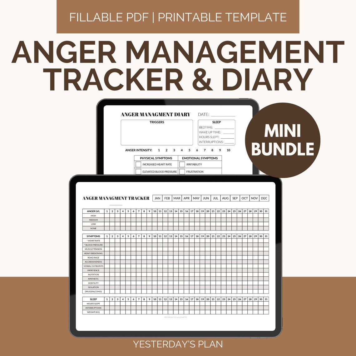Anger Management Tracker Diary | Mood Tracker | Printable Anger ...