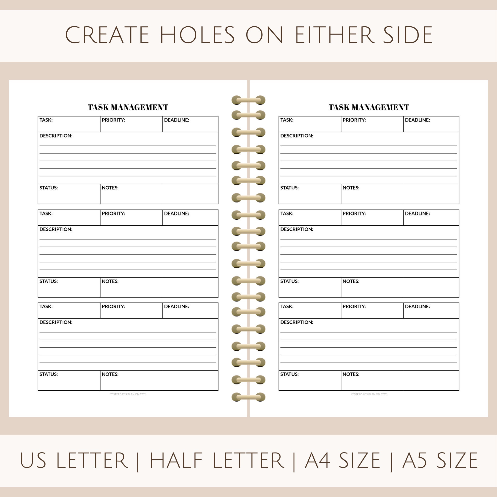 Task Management Planner | Task Organizer | Project Task Manager ...