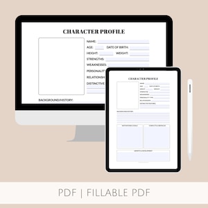 Character Profile Template | Character Creation Tool | Writing ...