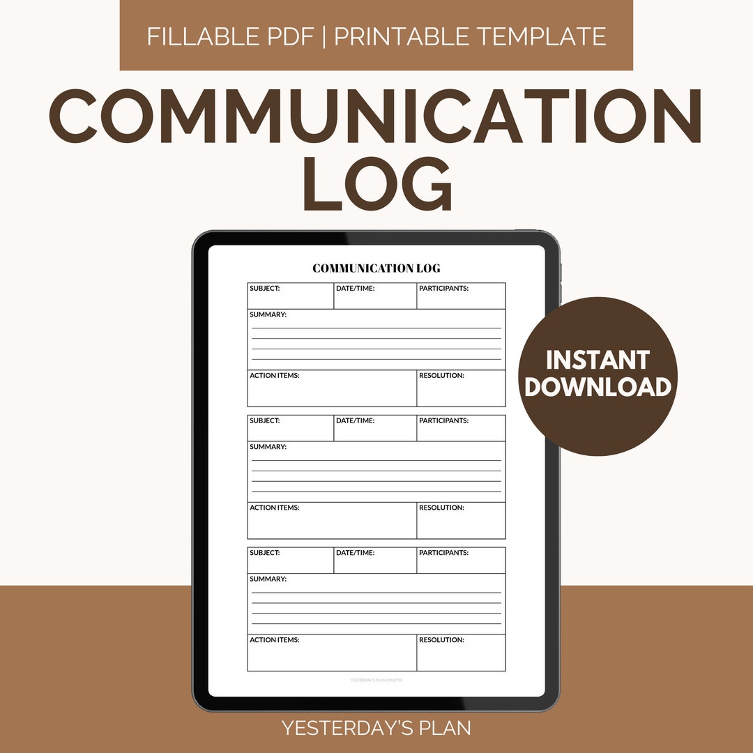 Communication Log | Communication History | Communication Logbook ...