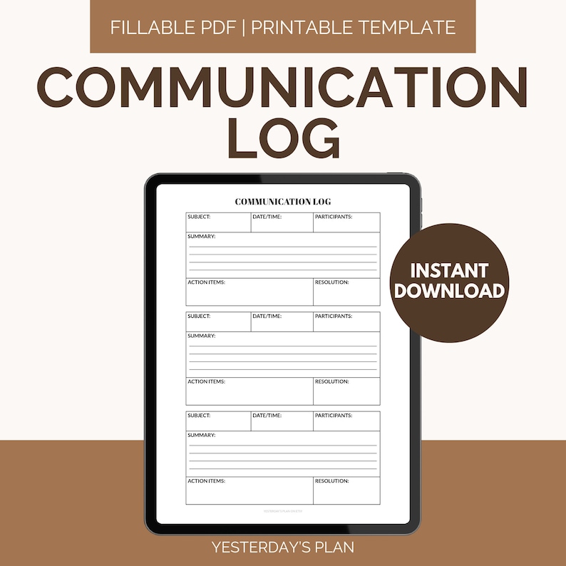Communication Log | Communication History | Communication Logbook ...