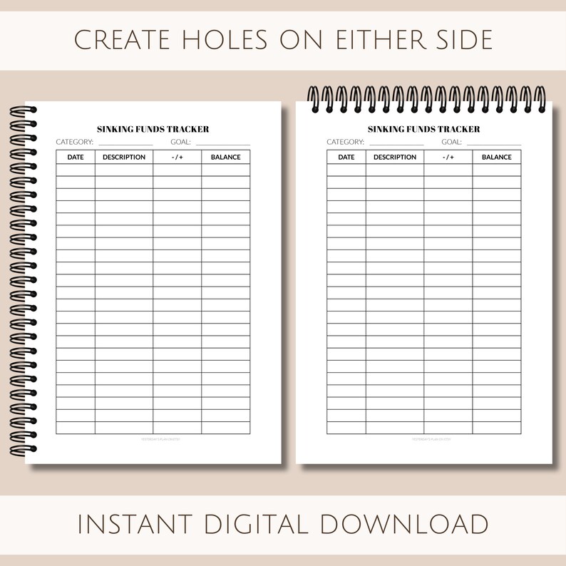 Sinking Funds Tracker Template | Sinking Funds Progress | Sinking Funds ...