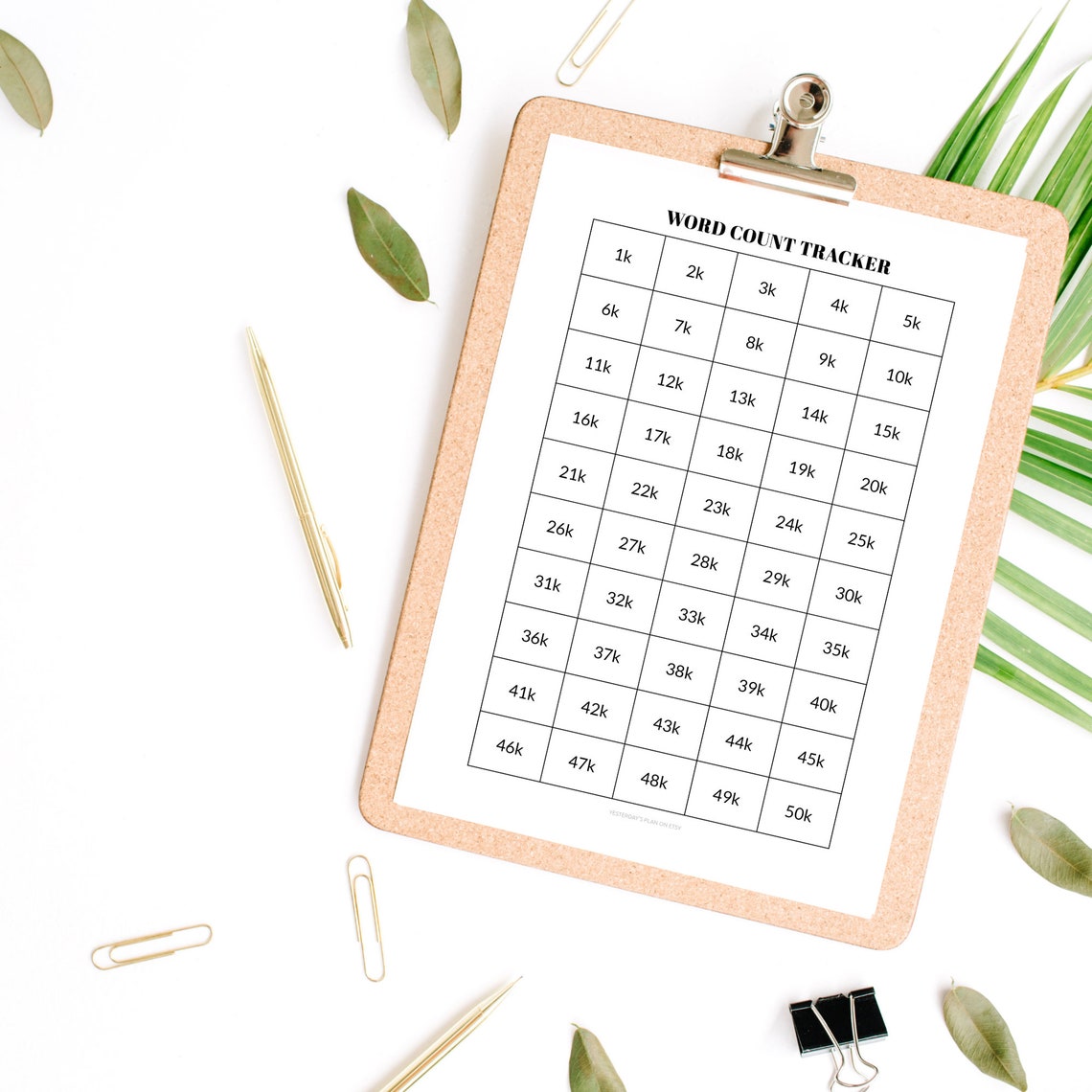 Word Count Tracker Template | Writing Progress Tracker| Writing Tool ...