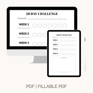 28-day Challenge Tracker | 28 Day Progress Tracker | 4-week Challenge ...
