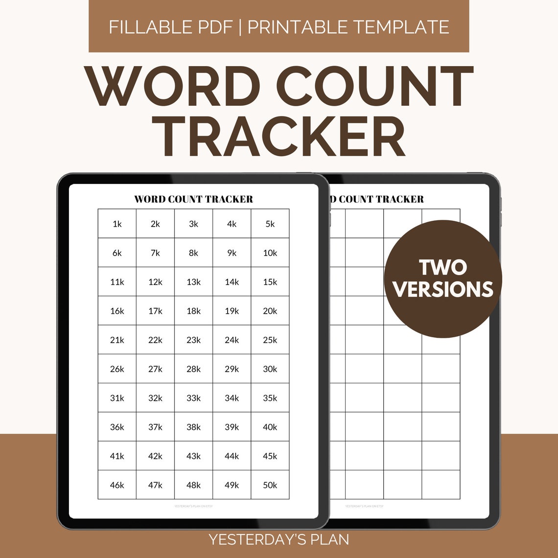 Word Count Tracker Template | Writing Progress Tracker| Writing Tool ...