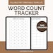 Word Count Tracker Template | Writing Progress Tracker| Writing Tool ...