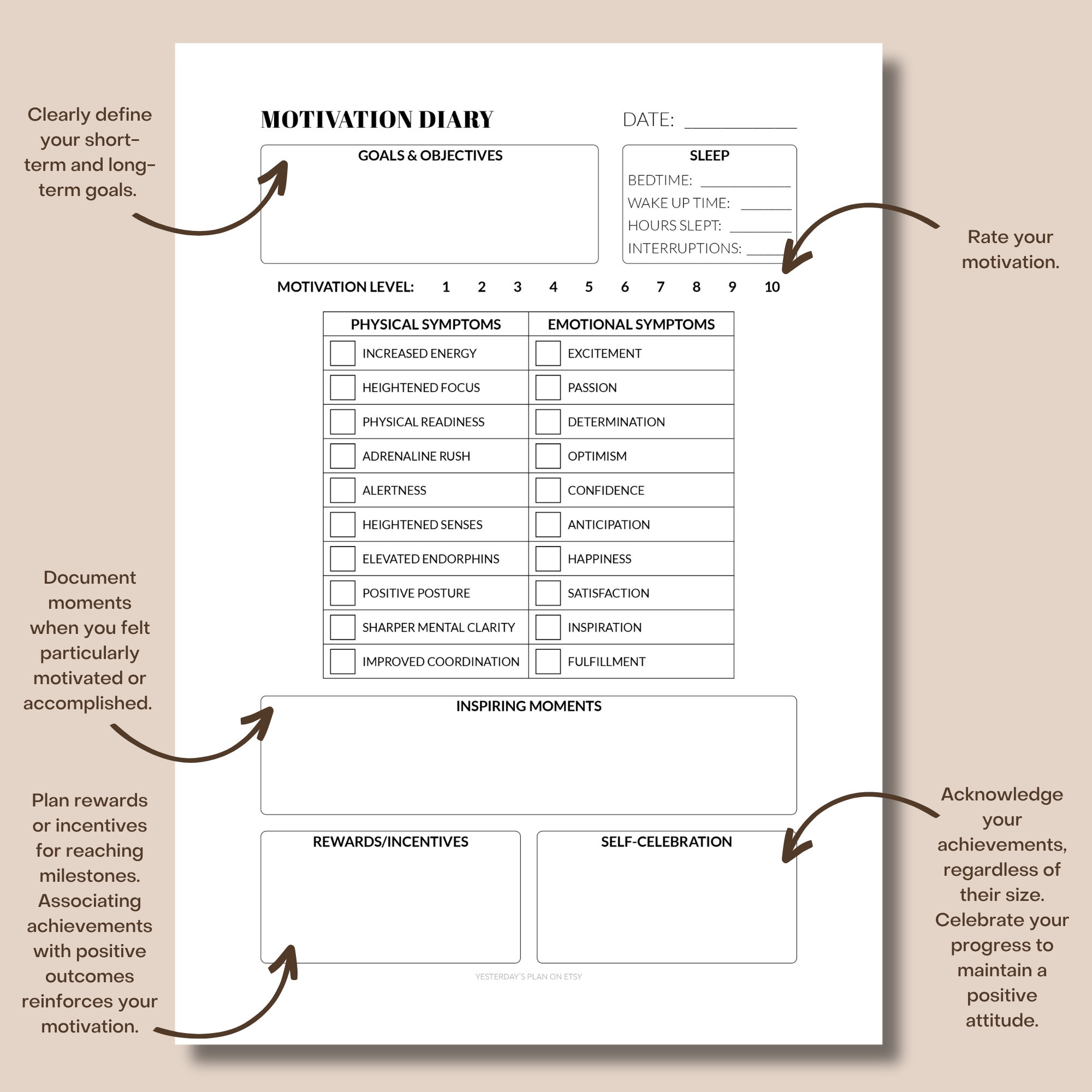 Motivation Tracker | Self-motivation Journal | Digital Motivation ...