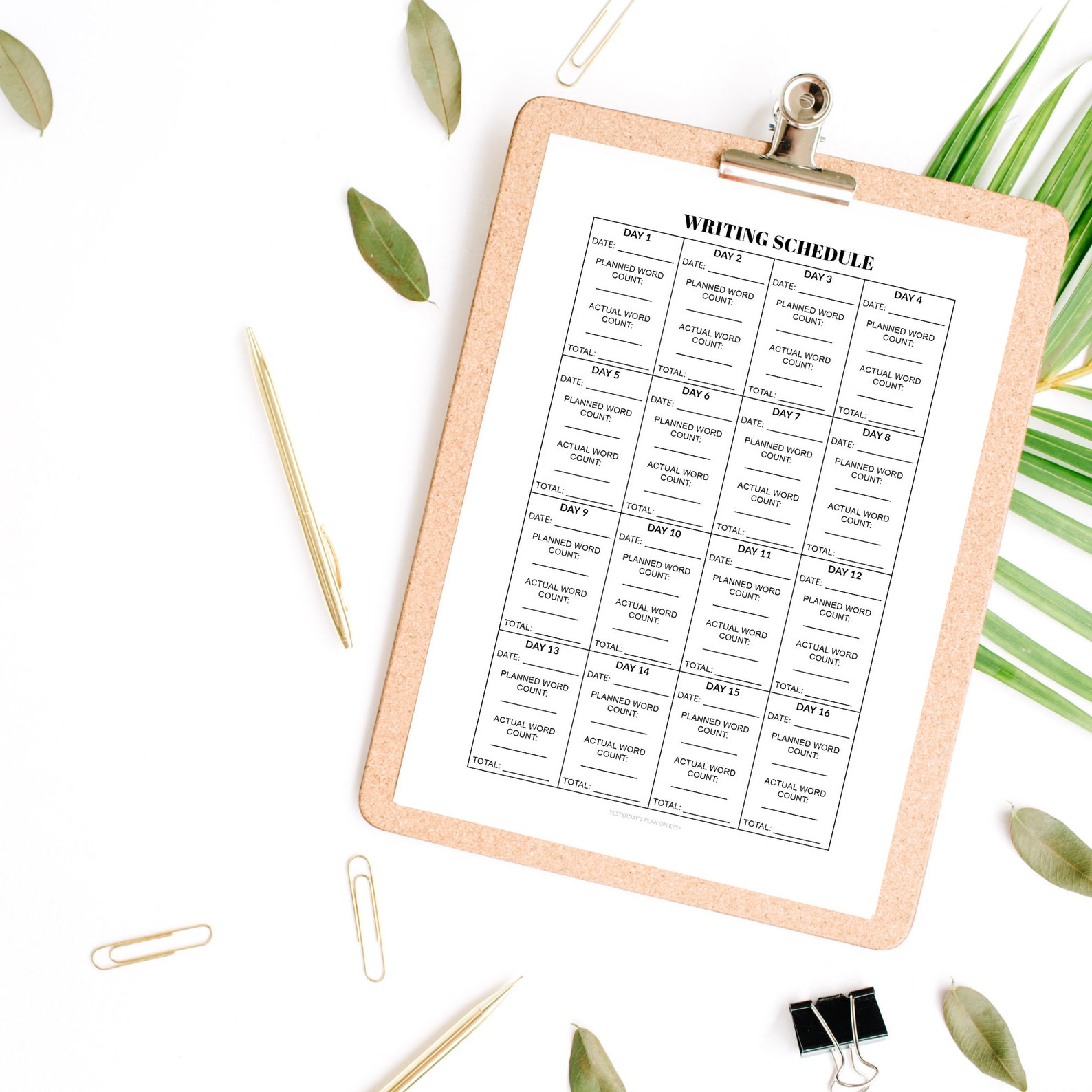 Writing Schedule Template | Writing Routine Planner | Daily Writing ...