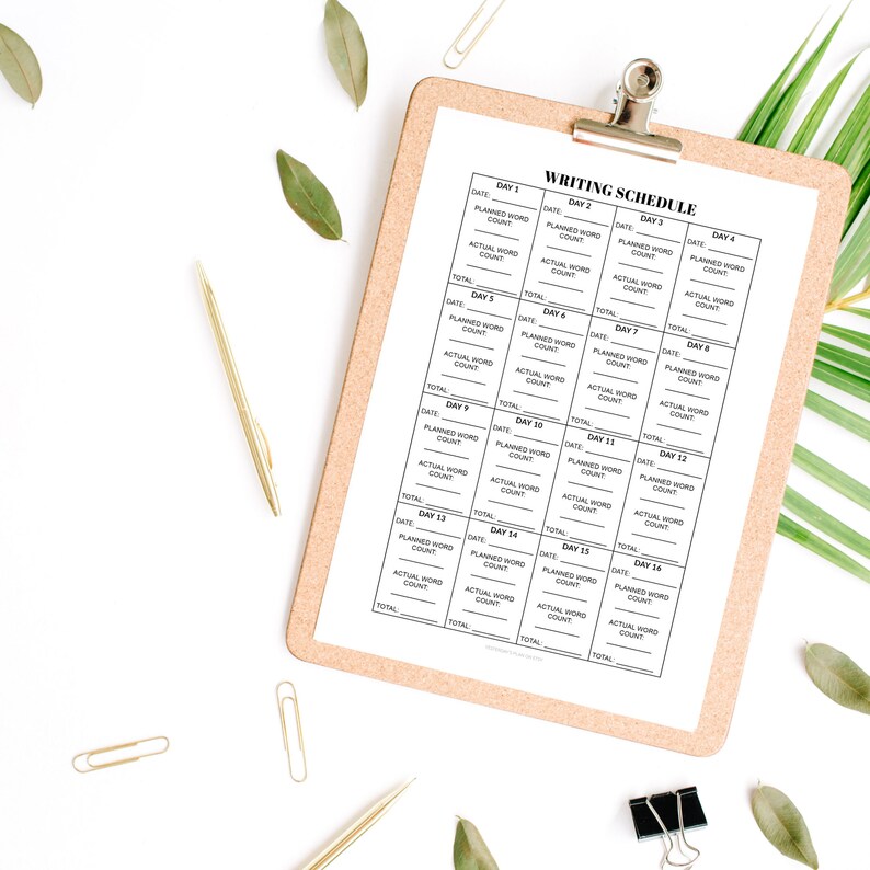 Writing Schedule Template | Writing Routine Planner | Daily Writing ...