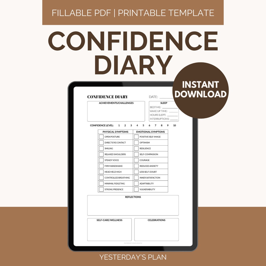 Confidence Tracker | Self-confidence Journal | Digital Confidence ...