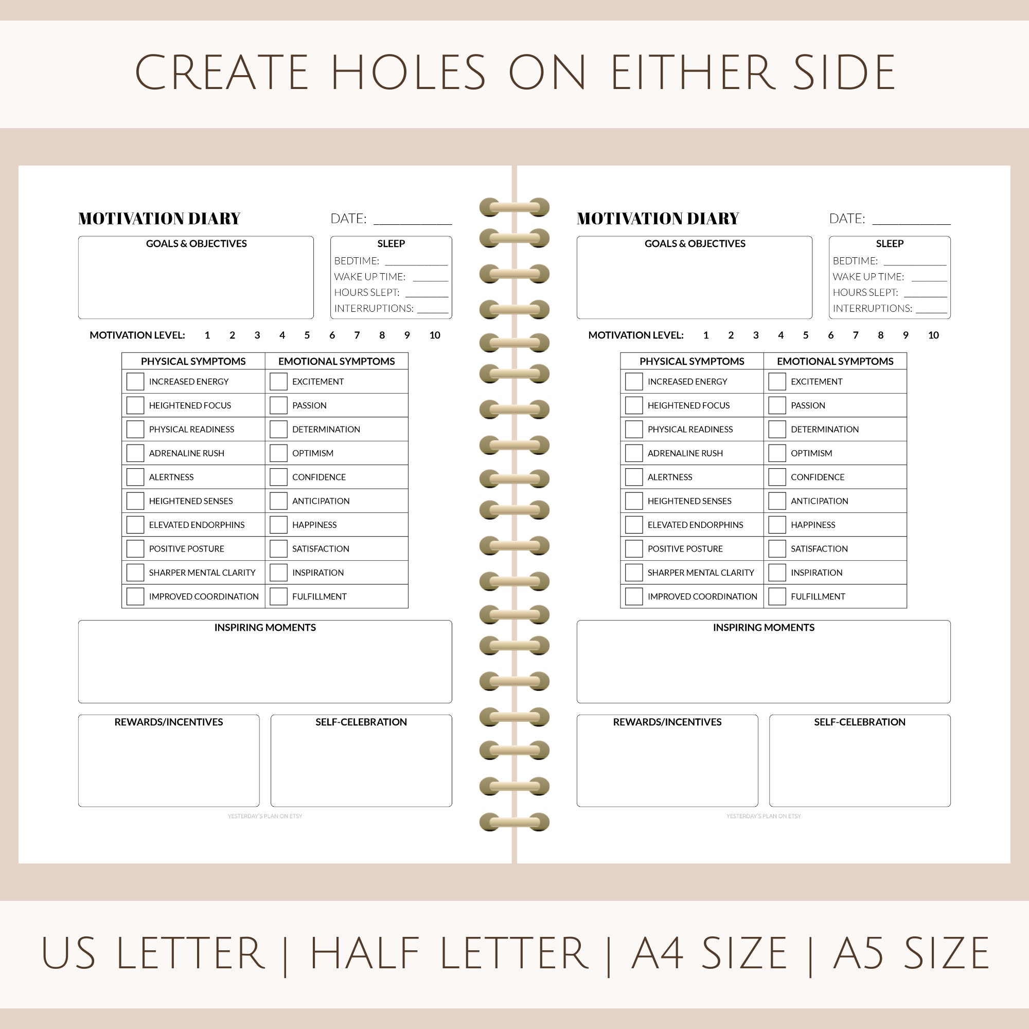 Motivation Tracker Self-motivation Journal Digital Motivation Tracker ...