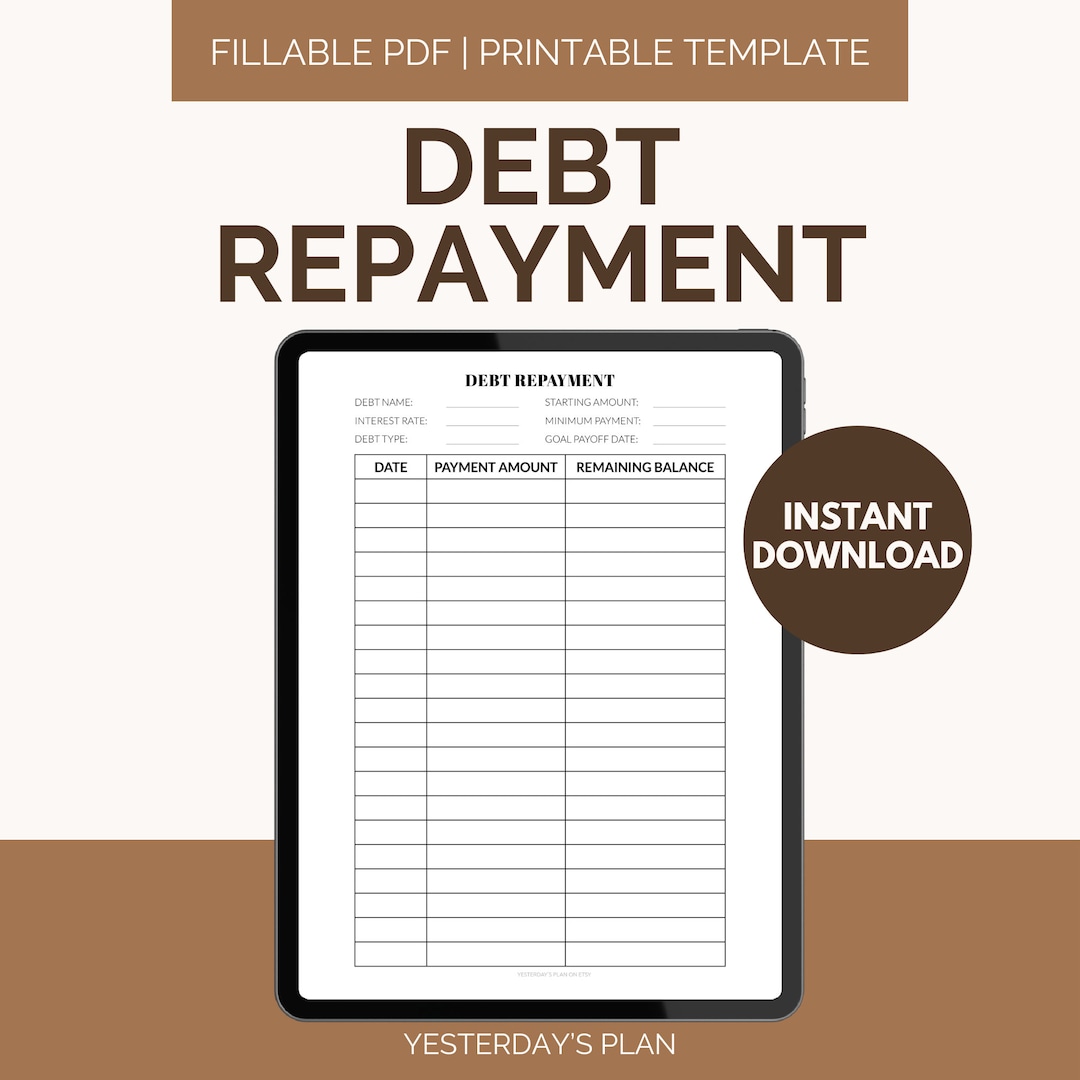 Debt Repayment Tracker Template | Debt Payoff | Debt Reduction | Debt ...