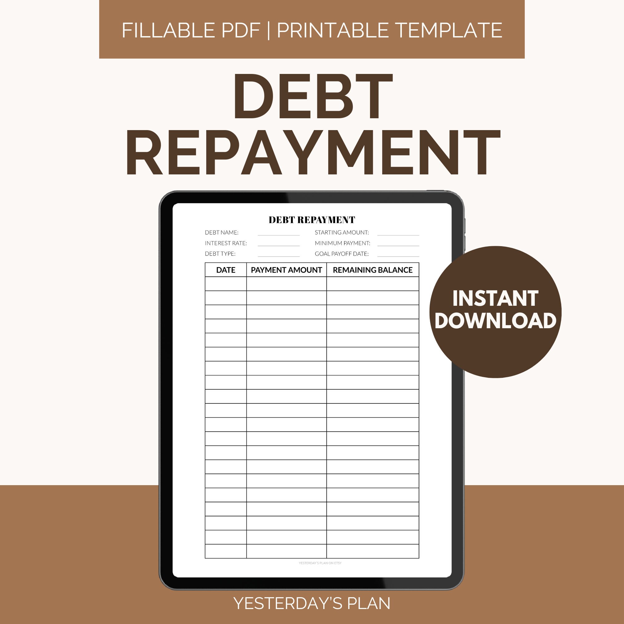 Debt Repayment Tracker Template | Debt Payoff | Debt Reduction | Debt ...