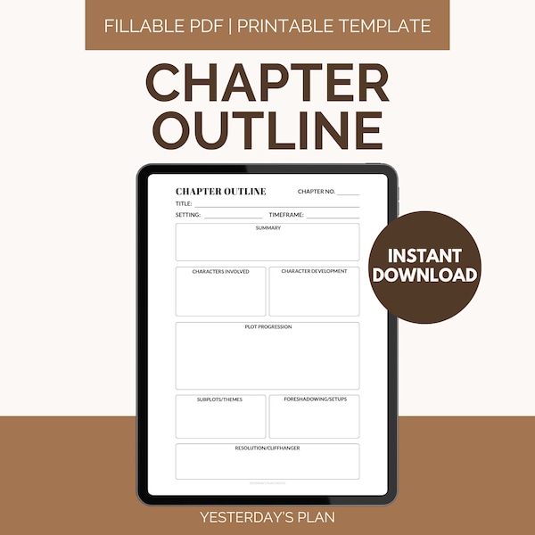 Chapter Outline Template - Etsy