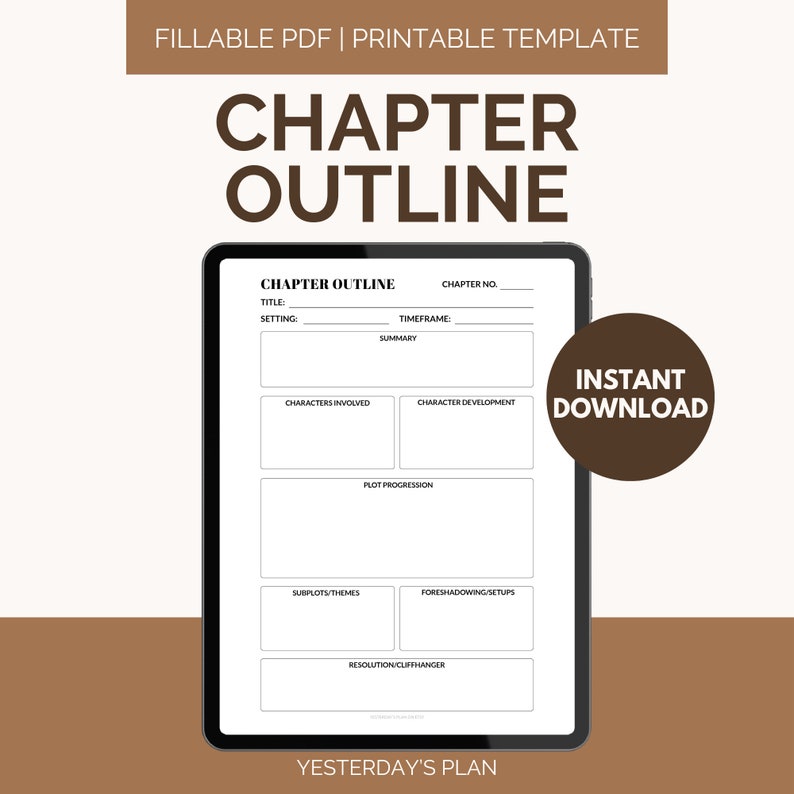 Chapter Outline | Chapter Outline Template | Chapter Breakdown ...