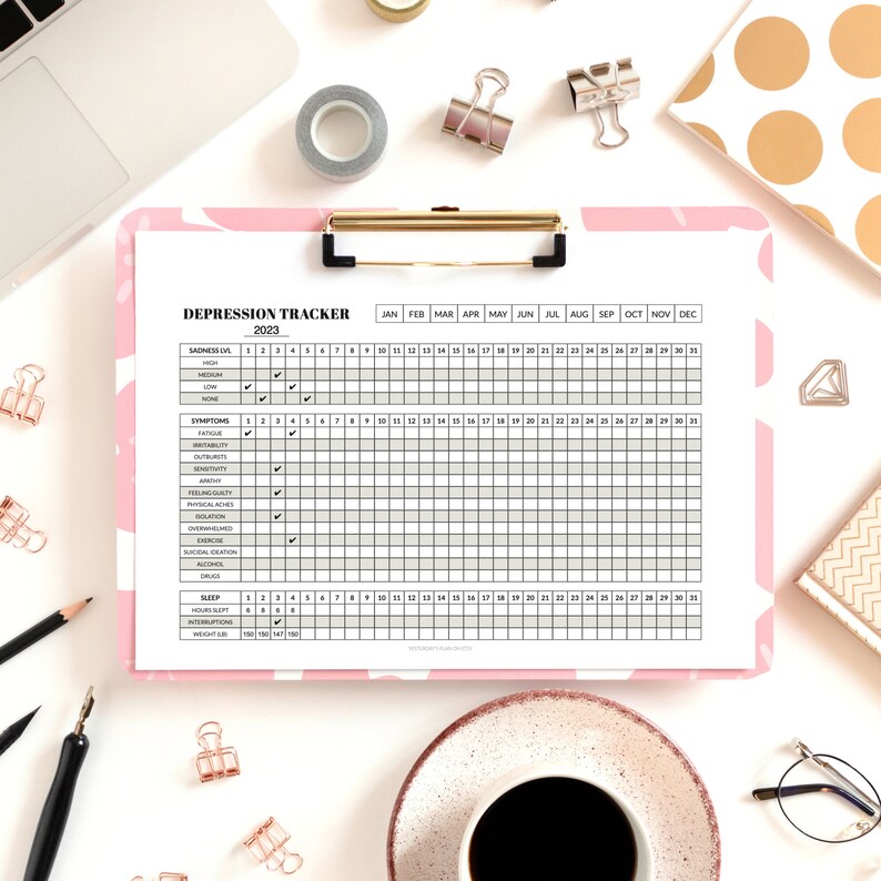 Depression Tracker | Mood Tracker | Printable Depression Template ...