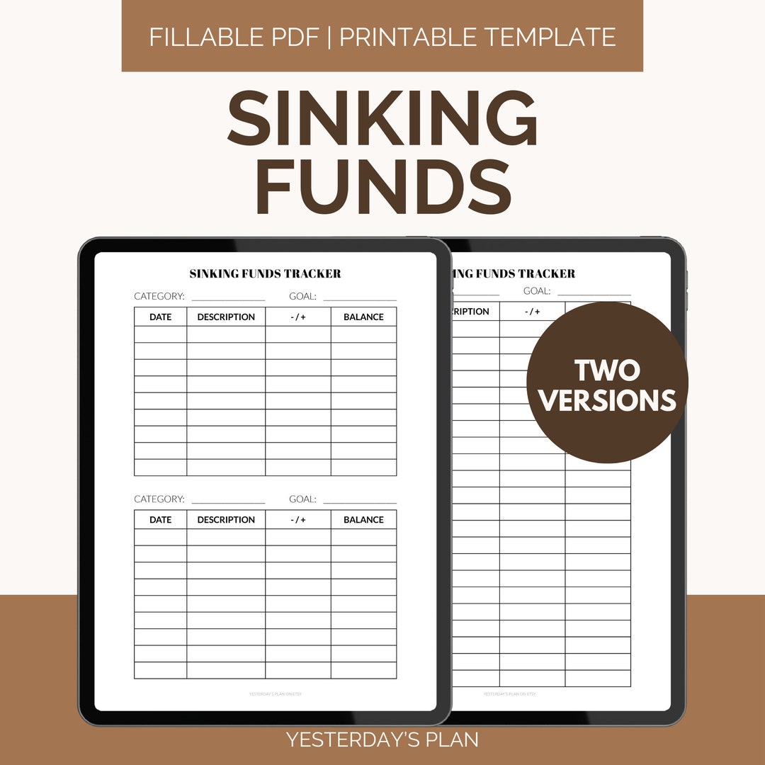 Sinking Funds Tracker Template | Sinking Funds Progress | Sinking Funds ...