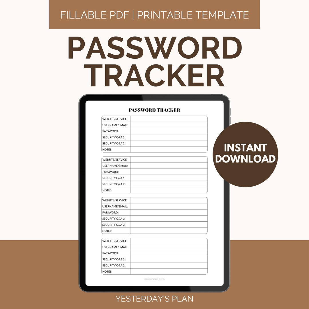 Password Tracker | Password Logbook | Password Organizer | Password ...