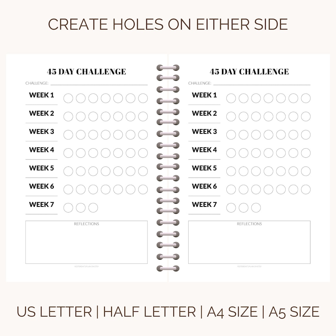 45-day Challenge Tracker | 45 Day Progress Tracker | 45 Day Goal ...