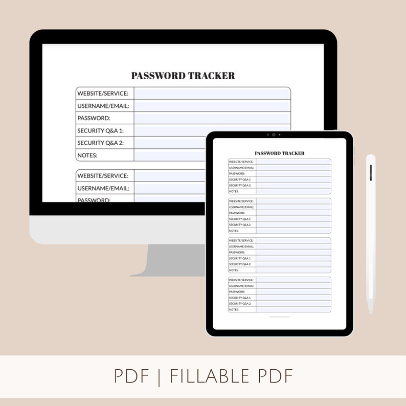 Password Tracker | Password Logbook | Password Organizer | Password ...