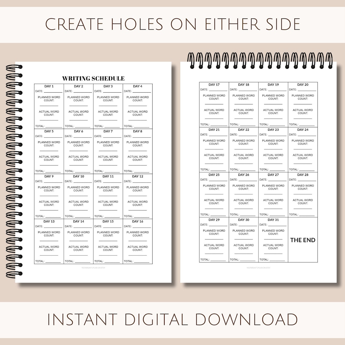 Writing Schedule Template | Writing Routine Planner | Daily Writing ...
