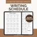 Writing Schedule Template | Writing Routine Planner | Daily Writing ...