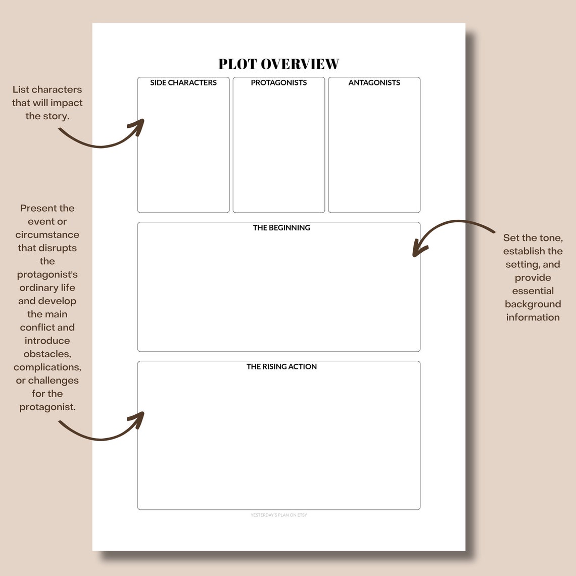 Plot Overview Template | Story Outline | Narrative Framework | Plotting ...