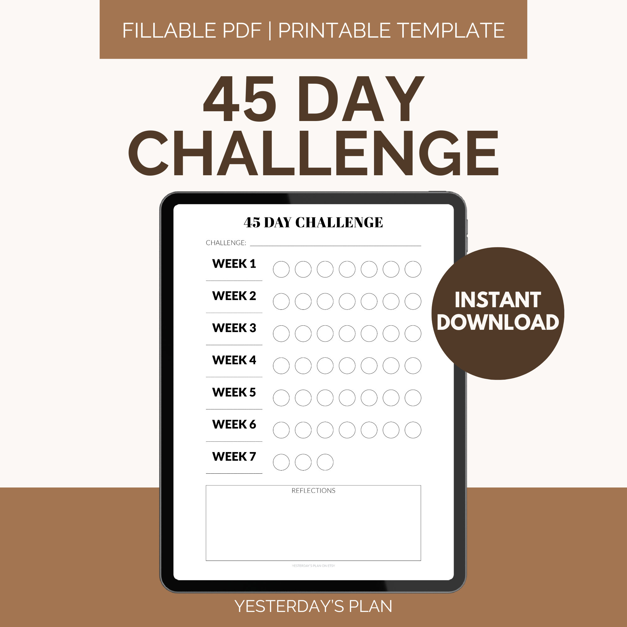 45-day Challenge Tracker | 45 Day Progress Tracker | 45 Day Goal ...