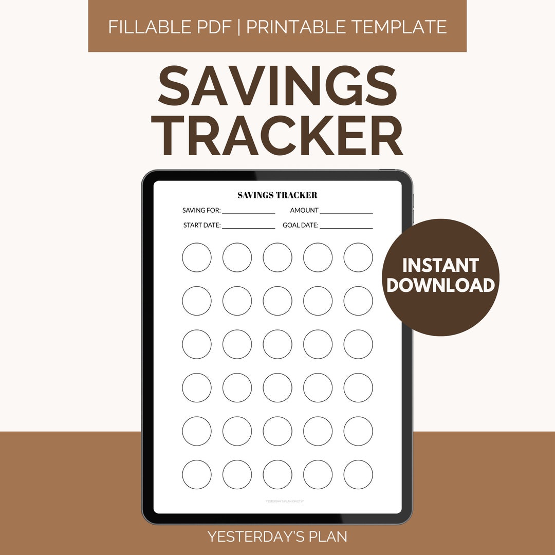 Savings Tracker Template | Savings Planner Template | Savings Goal ...