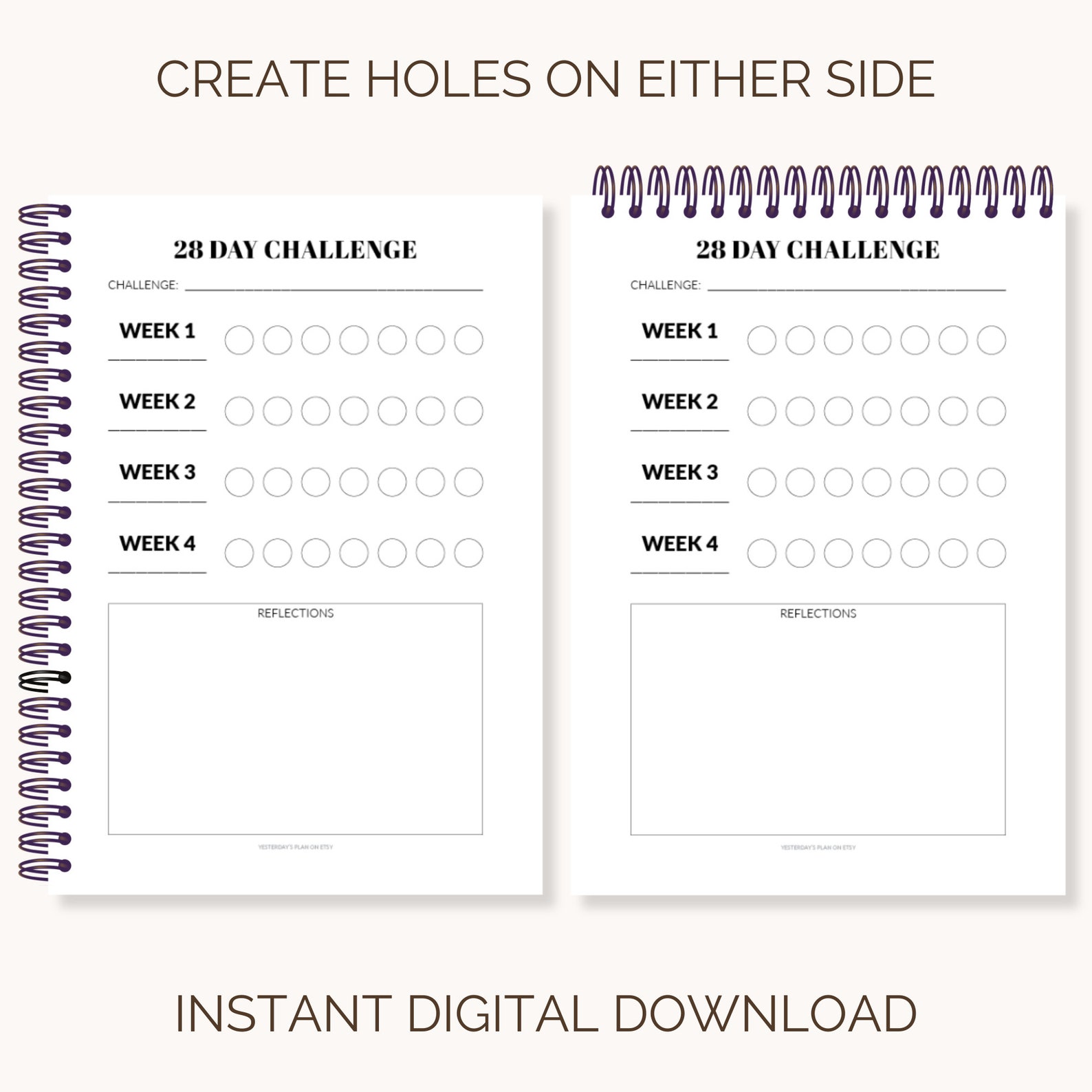 28-day Challenge Tracker | 28 Day Progress Tracker | 4-week Challenge ...