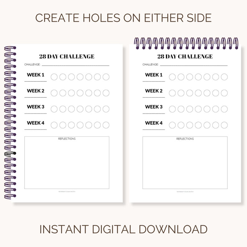 28-day Challenge Tracker | 28 Day Progress Tracker | 4-week Challenge ...