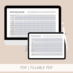 Motivation Tracker | Printable Motivation Template | Daily Motivation ...