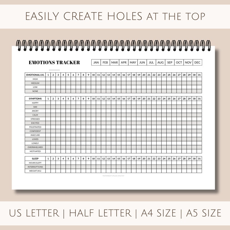 Mood Tracker Diary | Mood Tracker | Printable Mood Template | Daily ...