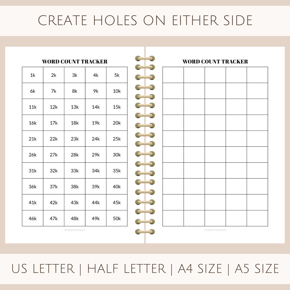 Word Count Tracker Template | Writing Progress Tracker| Writing Tool ...