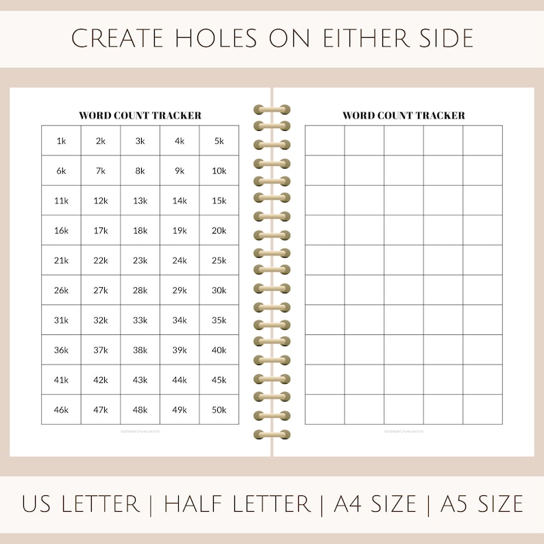 Word Count Tracker Template | Writing Progress Tracker| Writing Tool ...