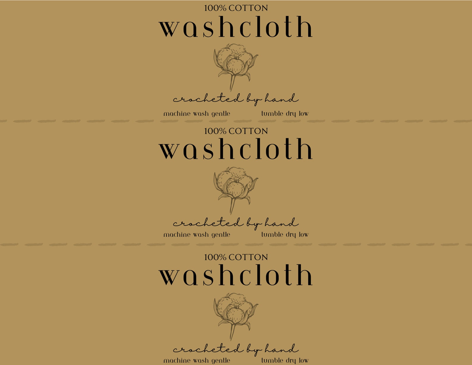 DIY Wraparound Labels for Crocheted by Hand Dishcloths & Washcloths - Etsy