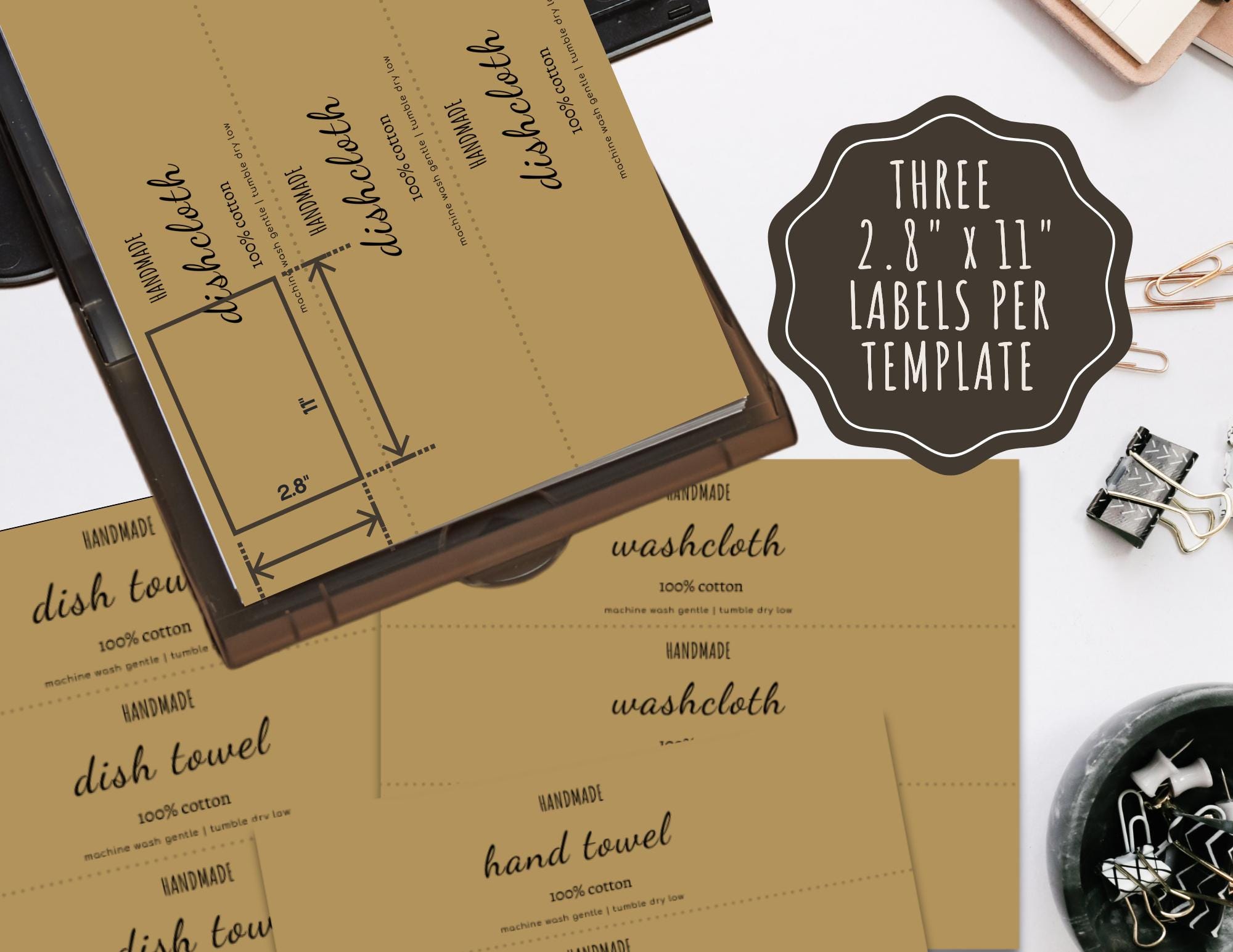 Printable Dishcloth & Towel Wrap Labels: Crochet, Knit Packaging (PDF ...