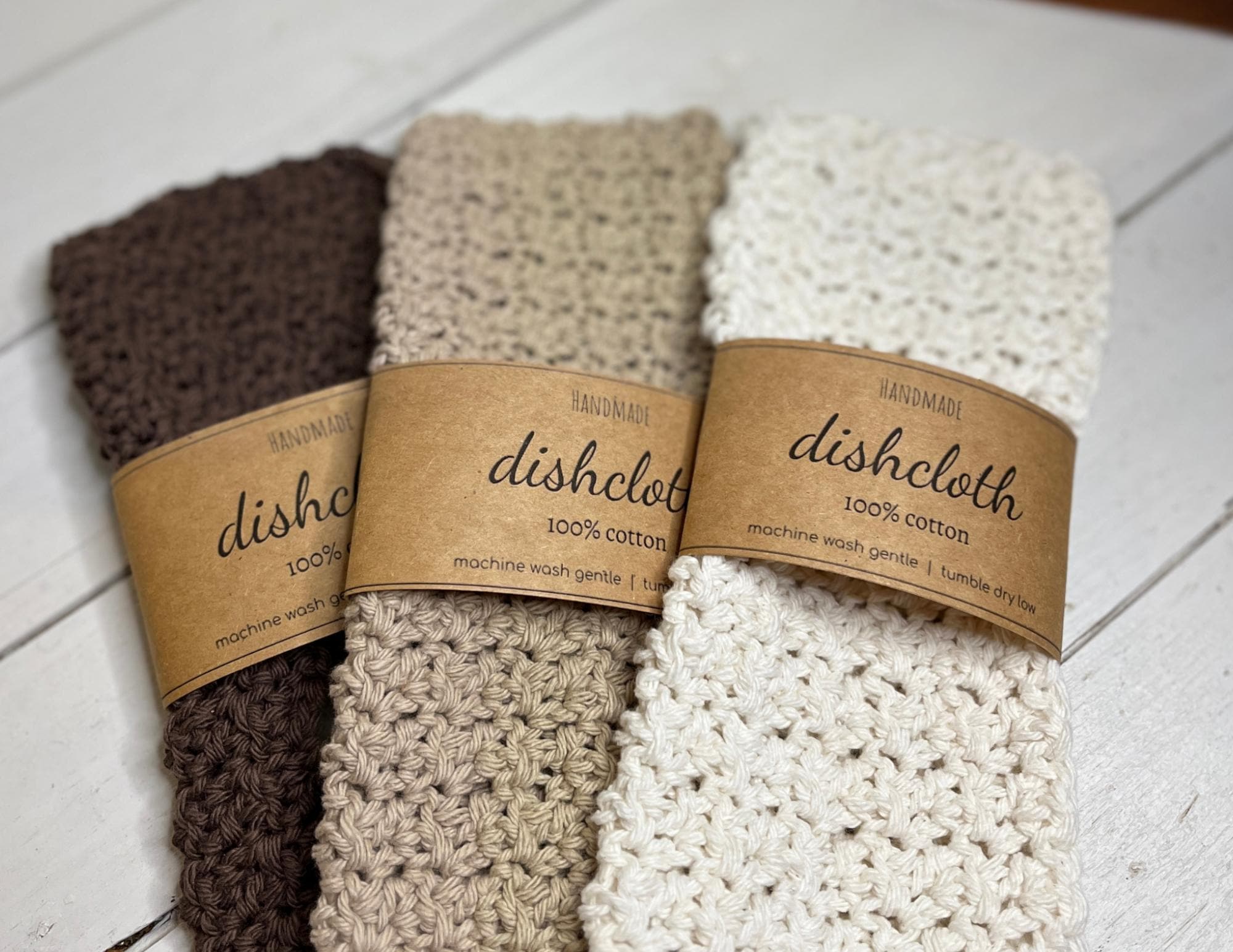 Printable Dishcloth & Towel Wrap Labels: Crochet, Knit Packaging (PDF ...