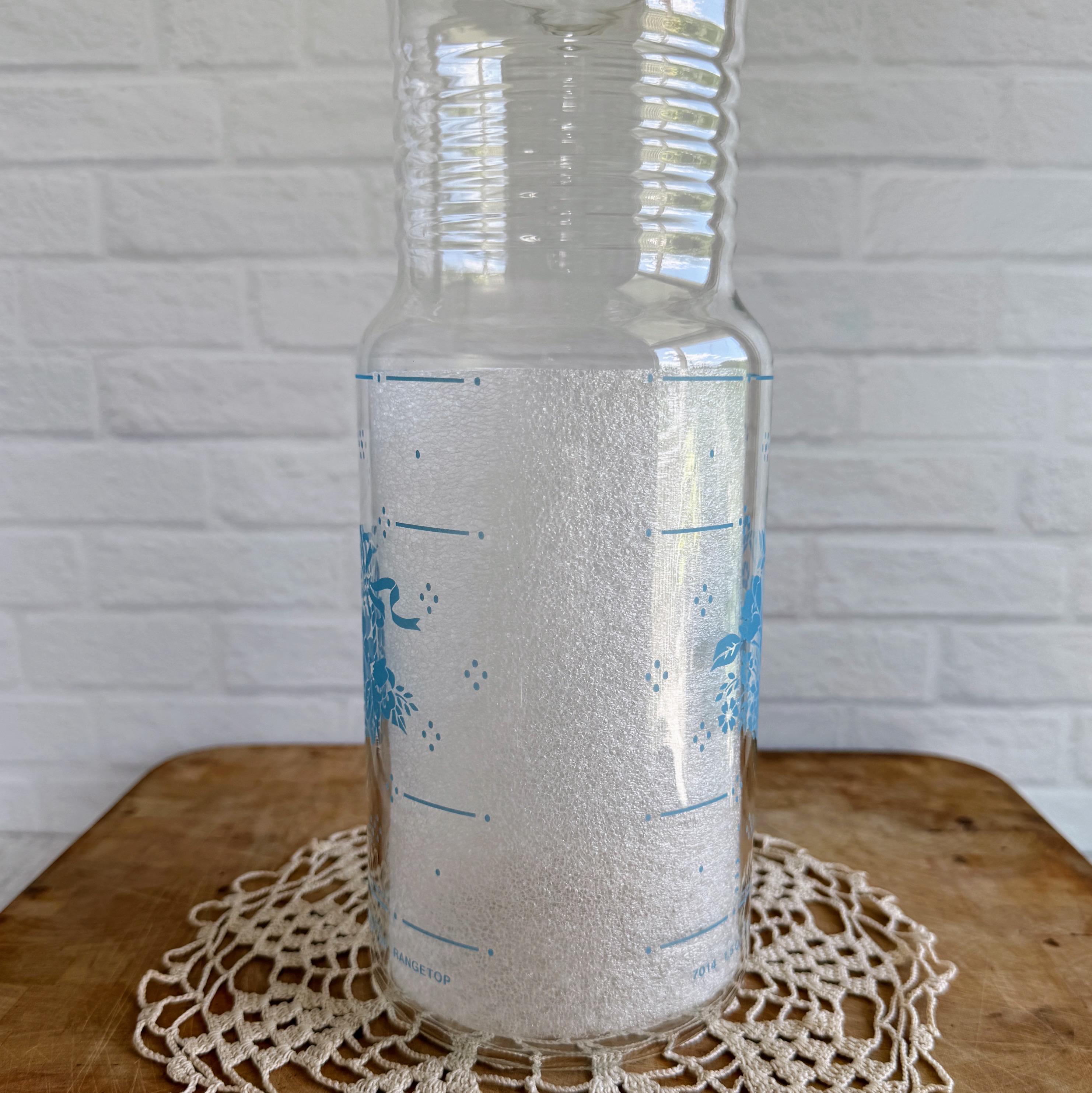 Vintage Pyrex Cornflower Country Blue Basket Glass Juice Carafe - Etsy