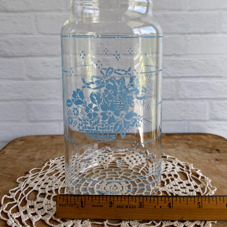 Vintage Pyrex Cornflower Country Blue Basket Glass Juice Carafe - Etsy