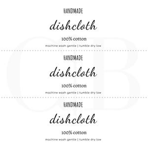 Printable Dishcloth & Towel Wrap Labels: Crochet, Knit Packaging (PDF ...