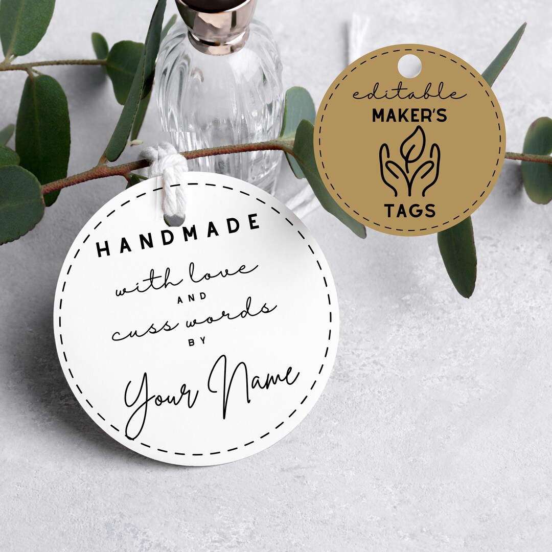 Charmingly Cheeky Hanging Maker's Tags DIY Maker's Tag Set Editable ...