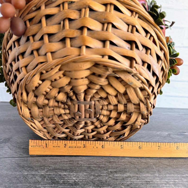 Vintage 1970s Wicker Faux Fruit Basket Centerpiece Farmhouse or Cottage ...