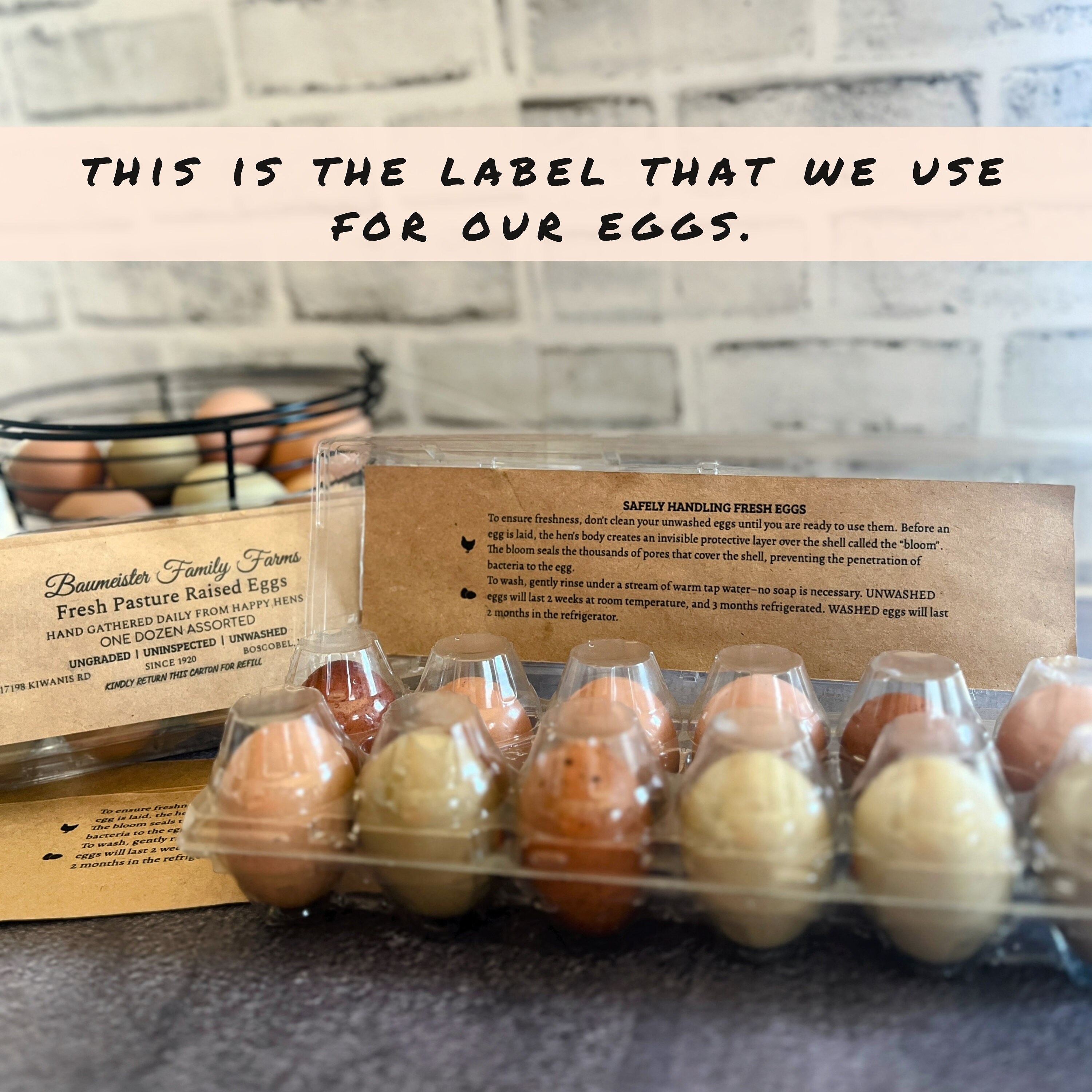 Customized Egg Label With Safe Egg Handling Tips DIY Egg Carton Labels ...