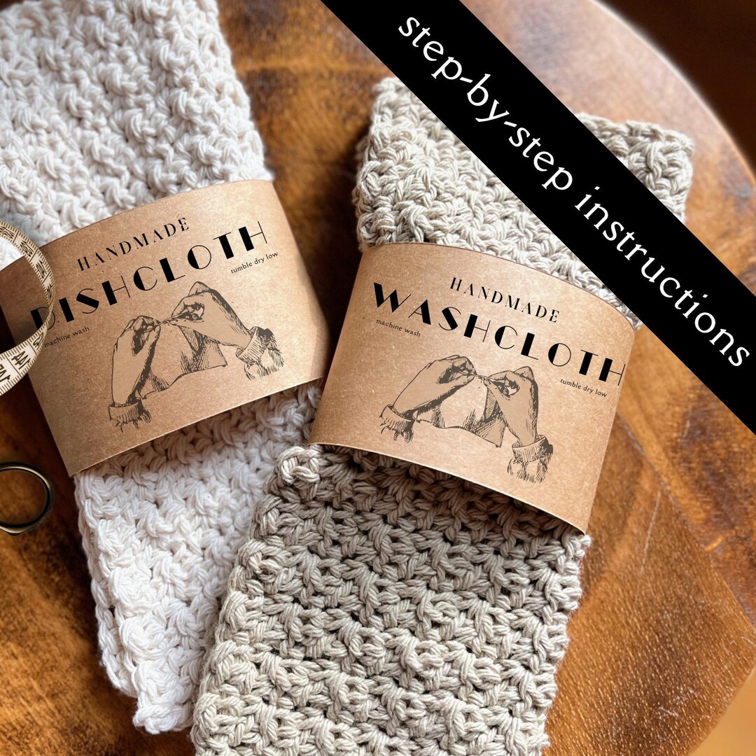Editable Vintage-inspired Dishcloth & Washcloth Wraparound Label With ...